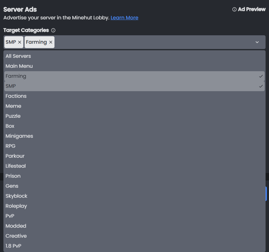 Minehut Server Ads – Minehut